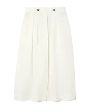 TOD'S Pleated Linen Skirt