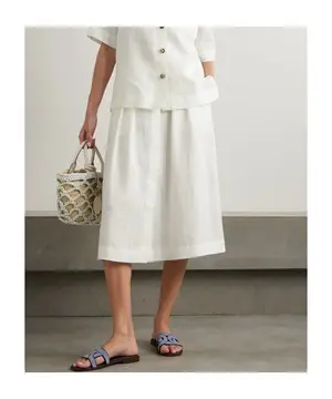 TOD'S Pleated Linen Skirt