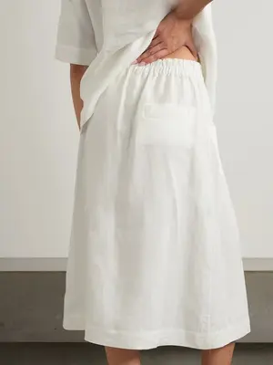 TOD'S Pleated Linen Skirt