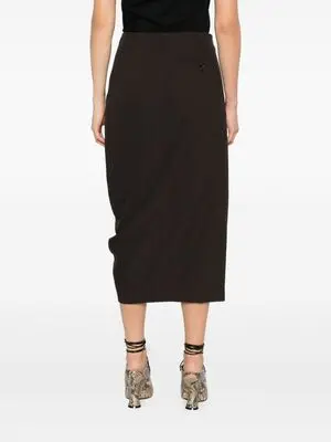 LANVIN Elastic Waist Ribbed Detail Skirt