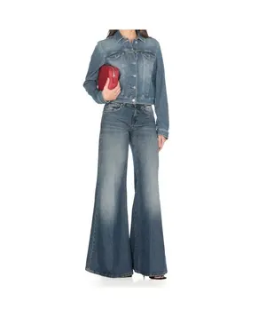 DONDUP Wide Leg Faded Jeans - Blue