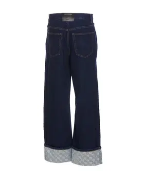 Alexander Wang Wide-leg Jeans With Crystal Decals - Blue