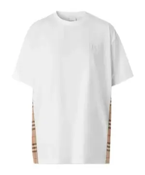 Burberry Round Neck Short Sleeve T-shirt With Iconic Check Detail