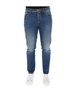 Jacob Cohen Slim-cut Jeans With Logo Patch - Blue