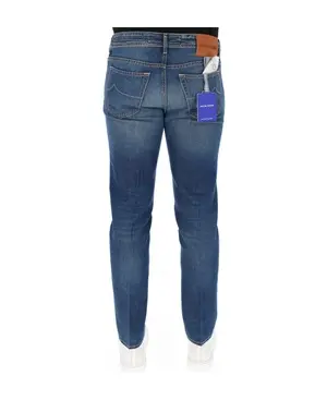 Jacob Cohen Slim-cut Jeans With Logo Patch - Blue