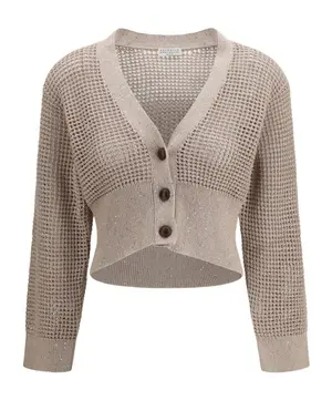 Brunello Cucinelli Open-knit Cropped Cardigan - No