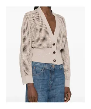 Brunello Cucinelli Open-knit Cropped Cardigan - No