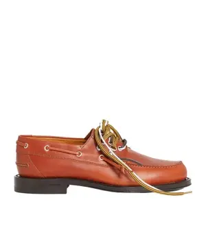 Dsquared2 X Magliano Leather Lace-up Boat Shoes - Brown