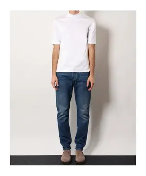 Brunello Cucinelli Short Sleeved Mock Neck T-shirt - White