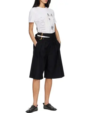 Chloé Double Buckle Knee-length Tailored Shorts