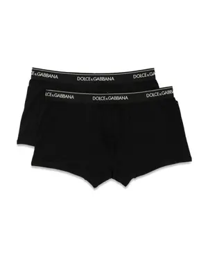 Dolce & Gabbana Dolce Gabbana Set Of Two Logo Waistband Boxers - Black