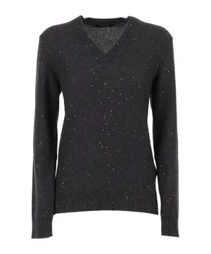 Fabiana Filippi Embellished V-neck Long Sleeve Jumper