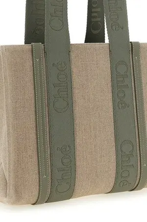 Chloé Woody Medium Tote Bag - Nude