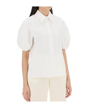 Chloé Embroidered Balloon-sleeved Shirt