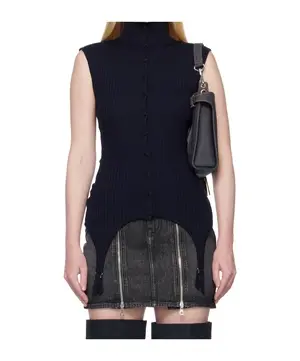 JEAN PAUL GAULTIER Ribbed Sleeveless Knit Top