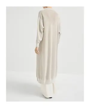Brunello Cucinelli Maxi Lurex Cardigan - Oat
