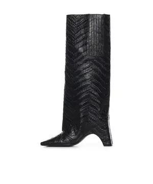 Coperni Textured Block Heel Boots - Black