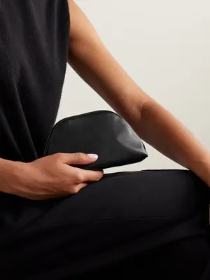 THE ROW Devon Mini Leather Clutch - Black