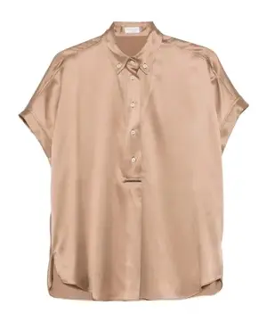 Brunello Cucinelli Short-sleeved Button-down Blouse - No