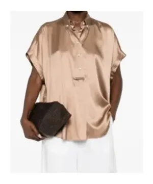Brunello Cucinelli Short-sleeved Button-down Blouse