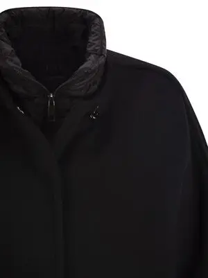 FAY 3-in-1 Double-sided Cape Coat With Removable Padded Jacket - Black