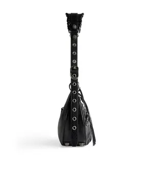 Balenciaga Le Cagole Small Shoulder Bag With Studded Accents - Black
