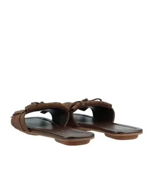 Hogan Fringed Flat Sandals - Brown
