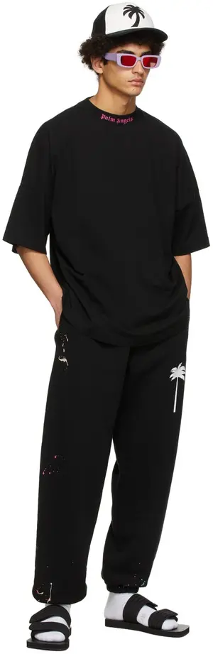Palm Angels Painted Logo Print Track Trousers