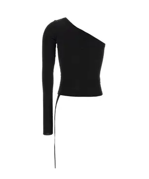 Rick Owens Asymmetrical One-shoulder Long Sleeve T-shirt
