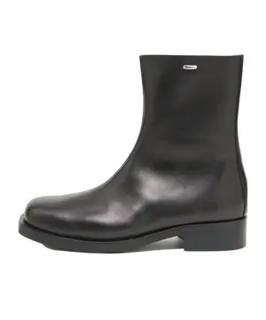 Our Legacy Square Toe Zip Up High Top Boots - Black