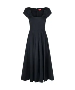 Staud Square Neck Short Sleeve Dress