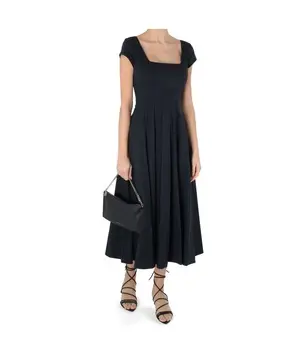 Staud Square Neck Short Sleeve Dress
