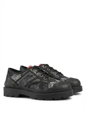 Gucci Lace-up Sneakers With All-over Logo Pattern - Black