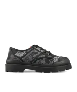 Gucci Lace-up Sneakers With All-over Logo Pattern - Black