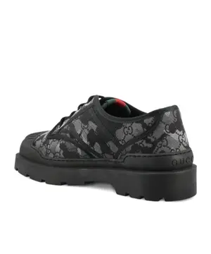 Gucci Lace-up Sneakers With All-over Logo Pattern - Black