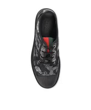 Gucci Lace-up Sneakers With All-over Logo Pattern - Black
