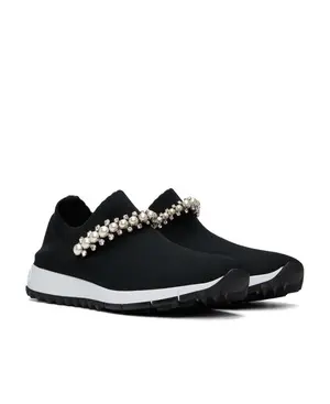 JIMMY CHOO Verona Crystal-embellished Knit Sneakers