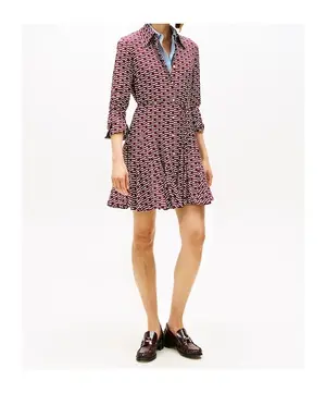 Tommy Hilfiger Slim-fit Mini Shirt Dress With Self-belt