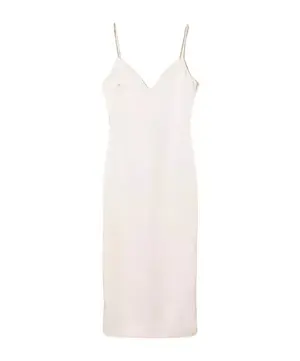 TWINSET Long Duchesse Dress With Thin Shoulder Straps And V-neckline - No