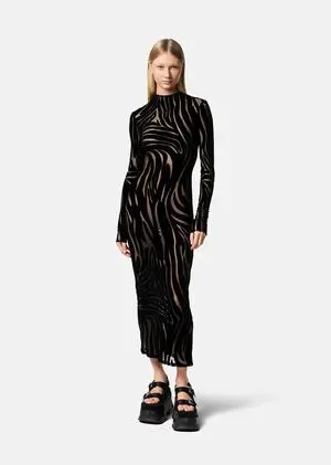 Versace Zebra-pattern Midi Dress