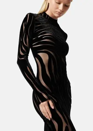 Versace Zebra-pattern Midi Dress