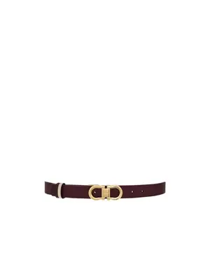 FERRAGAMO Salvatore Ferragamo Reversible Gancini Buckle Belt Plum/mascarpone