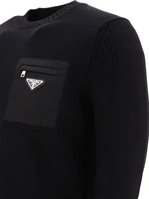 Prada Logo Rib Knitted Jumper
