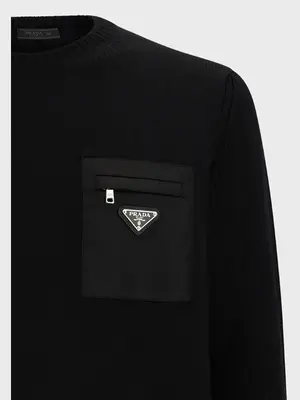Prada Logo Rib Knitted Jumper