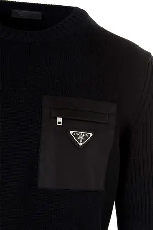 Prada Logo Rib Knitted Jumper