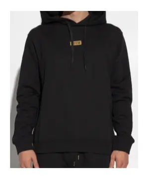 Versace Logo Plaque Drawstring Hoodie