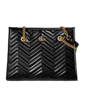 Gucci Gg Marmont Quilted Shoulder Bag - Black