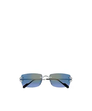 Cartier Rimless Rectangular Sunglasses - Silver