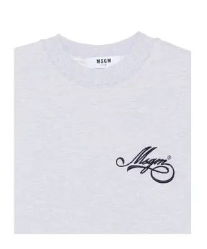 MSGM Cursive Logo Jersey Sweatshirt - Grey