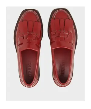 Hereu Round Toe Loafers With Braided And Fringe Detailing